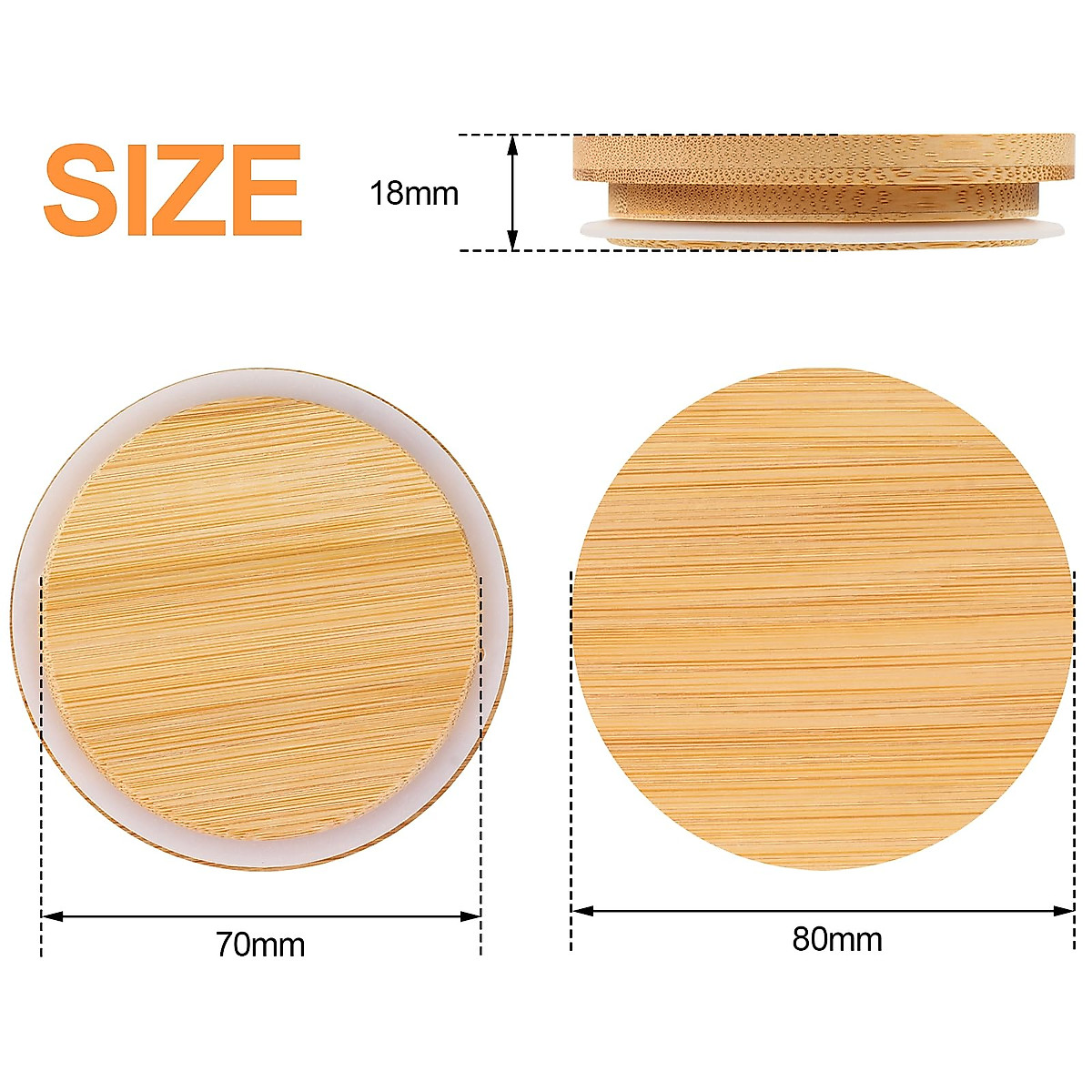 Mason Jar Lids for Wide Mouth, Storage Canning Jar Lids Ball Jars Bamboo Wooden Lids, Reusable Wooden Storage Lids, Wide Mouth Canning Jar Lids, 4-pack