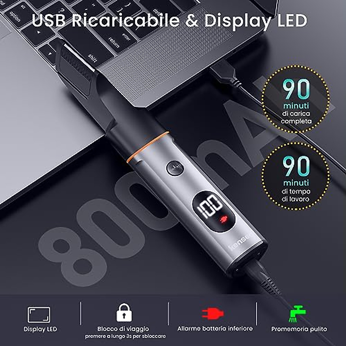 kensen 3-in-1 Body Hair Trimmer, Body Groomer Trimmer for Men, Men's Groin & Pubic Hair Trimmer, Manscaping Trimmer, Body Groomer for Men, Waterproof Male Hygiene Razor, Men's Gift (Gray)