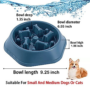 CAISHOW Slow Feeder Dog Bowl Anti Gulping Healthy Eating Interactive Bloat Stop Fun Alternative Non Slip Dog Slow Food Feeding Pet Bowl Slow Eating Healthy Design for Small Medium Size Dogs