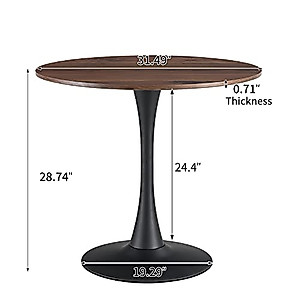 VACCU Tulip Dining Table, Round, 32-Inch, Natural