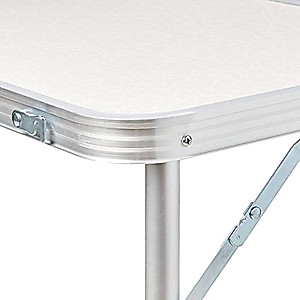 Trademark Innovations Lightweight Adjustable Portable Folding Aluminum Camp Table with Carry Handle