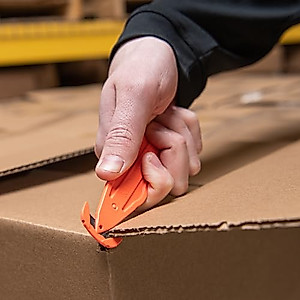 Klever Kutter PLUS Safety Cutter, Carbon Steel Blade, Disposable Package Opener, Utility Knife Cuts Boxes, Film, Tape and More, Orange, 20/pk (PLS-100G)
