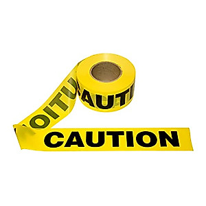 Cordova T15101 Bulk Pack 1.5-MIL Yellow Caution Barricade Tape, 3 in. x 1000 ft. Roll, 12-Pack