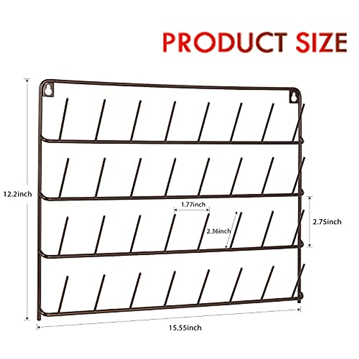 MOOACE 32 Spools Thread Rack Wall-Mounted 2 Pack, Spool Holder with Hanging Hooks, Metal Serger Thread Storage for Sewing Craft Room, Embroidery Thread,