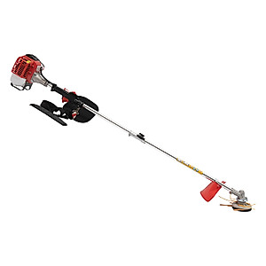 TQSHOoP Weed Wacker Gas Powered 2 Stroke 26CC Gas String Trimmer Edger Gasoline Grass Trimmer Cordless Portable Brush Cutter with 2 Blade Heads for Yard Garden