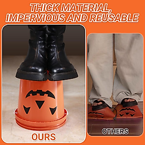 ASEVAT 4-Pack Christmas Candy Buckets, Large Christmas Candy Buckets, Christmas Buckets, Christmas Buckets for Trick or Treat in Bulk for Home, Kids, Bars, and Schools. (Orange, 100oz)