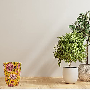 Waste Basket | Decorative Small Waste Basket | Cute Bedroom Trash Can | Pink Trash Can (Yellow & Pink)