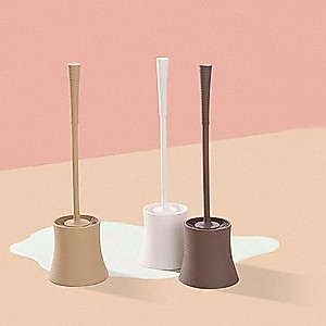 SAAKO Portable Toilet Bowl Brush Floor Standing Toilet Brush Practical Toilet Cleaner Brush with Plastic Long Handle for Bathroom