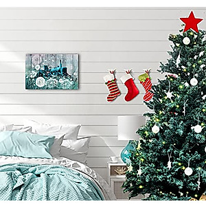 Mofutinpo Bathroom Teal Decor Dream Tractors Dandelion Canvas Wall Art Farmhouse Room Decor for Bedroom Walls Aesthetic House Wall Decor 12x16 inches