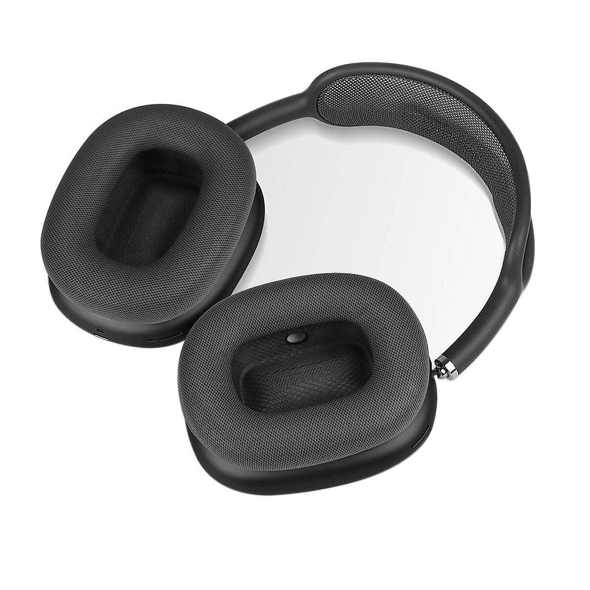 Sinowo Ear Cushions for Apple AirPods Max Headphones Replacement Leather Earpads Sweat Proof Ear Cups Cushion Easy to Install with Magnet, Protein Leather and Memory Foam(Black)