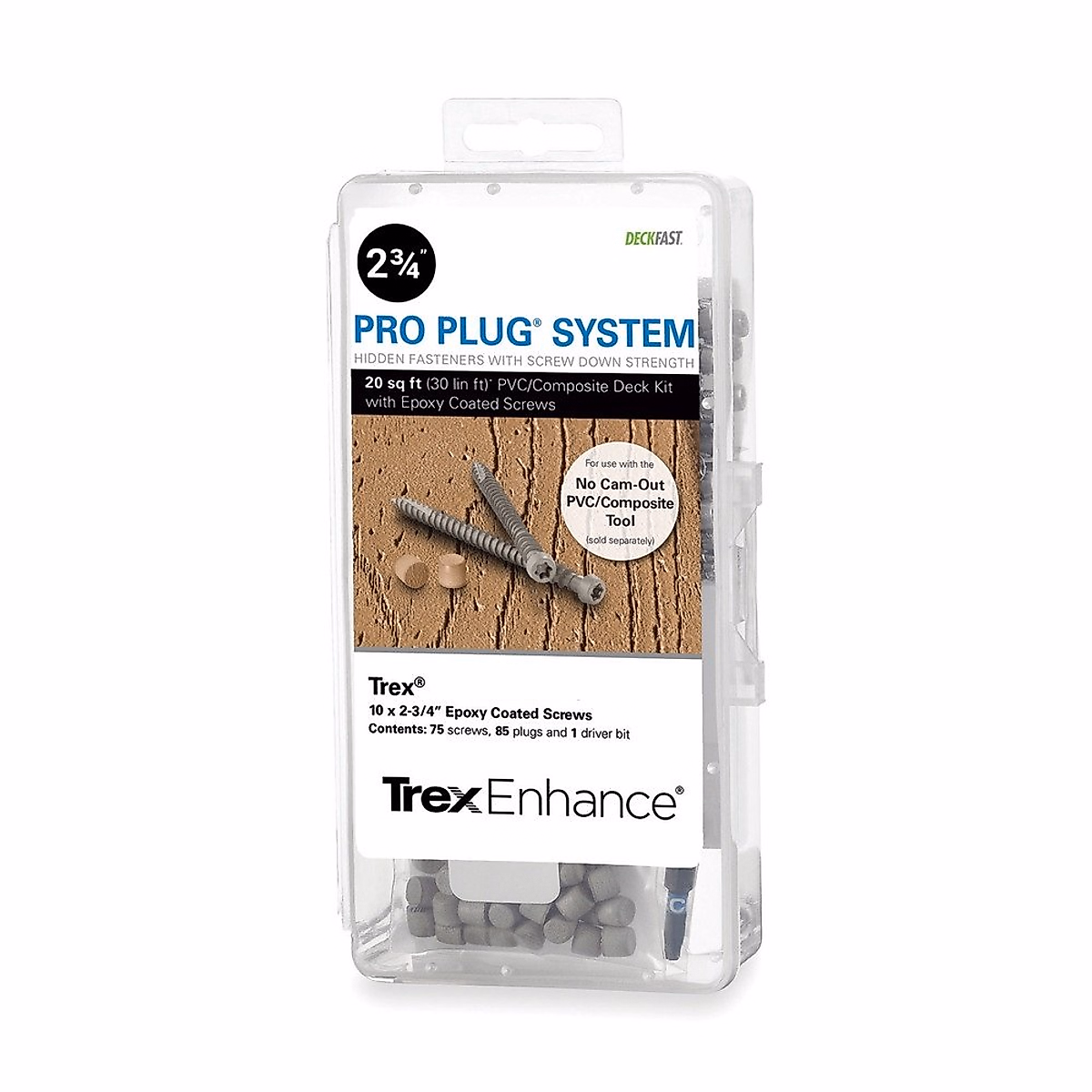 Starborn Pro Plug System for Trex Decking - 20 Square Feet Trex Enhance Clam Shell Epoxy Finish #10 X 2-3/4"