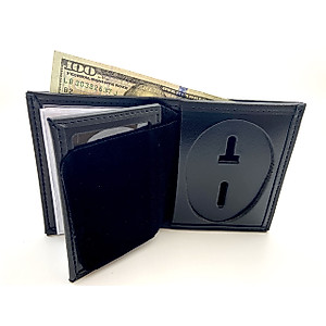 Perfect Fit Shield Wallets Los Angeles LAPD or Phoenix Oval Style Badge Wallet Bi-Fold Hidden Badge Wallet (Cutout PF158)