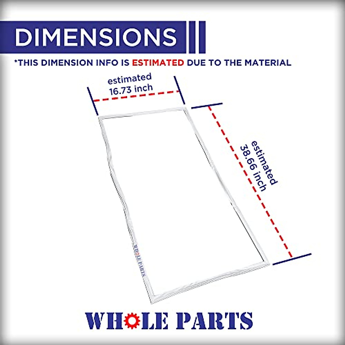 Whole Parts Refrigerator French Door Gasket (White) Part# 241778301 - Replacement & Compatible with Some Crosley, Electrolux and Kenmore Refrigerators
