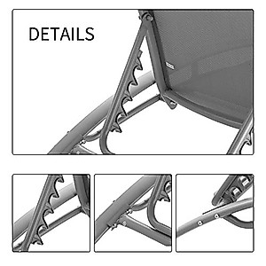 2 PC Outdoor Patio Adjustable Chaise Lounge Set,Backrest Sun Recliner Chair Lounger with Lightweight Frame for Beach Pool and Yard