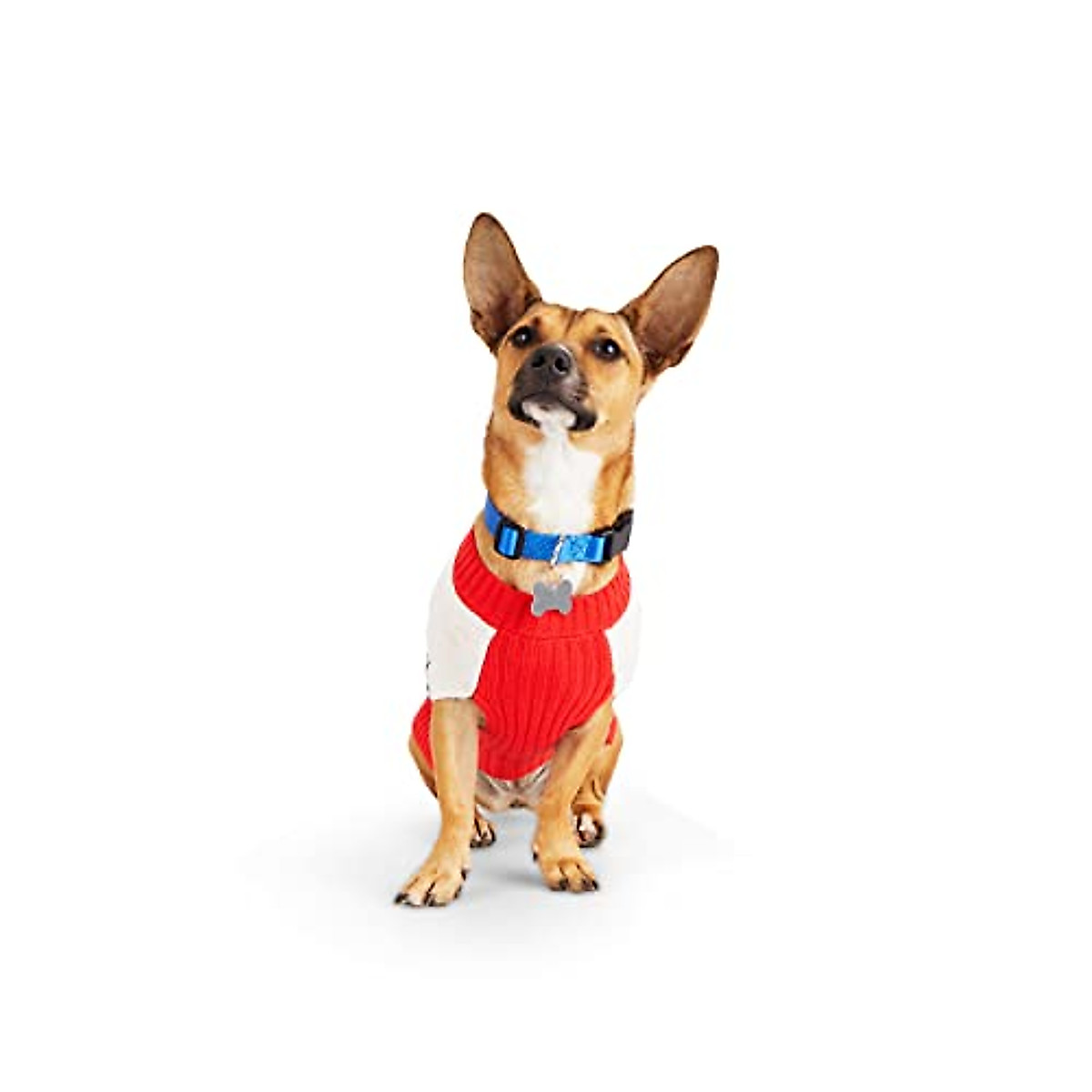 Petco Brand - YOULY Valentine's Day Stripe Heart Dog Sweater, Small, Off-White