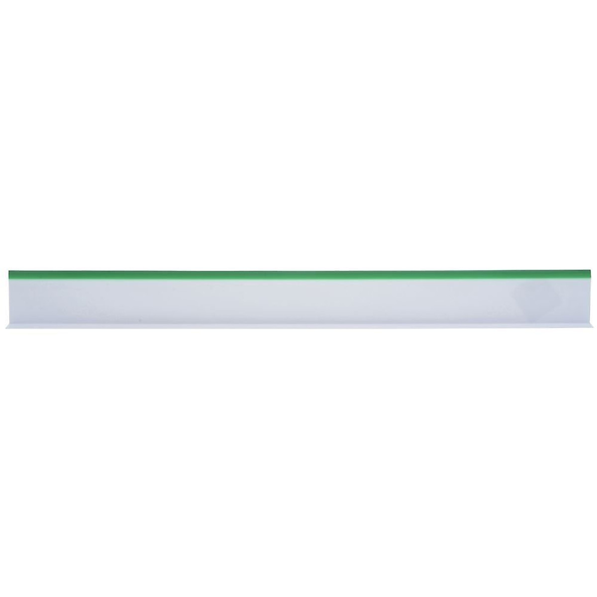 Produce Divider White with Green Trim Plastic Shelf Divider - 30"L x 3"H