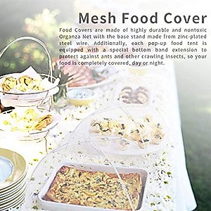 Homealexa Mesh Food Nets Fruit Cover Net 6 Pack, 17 Inch Large and Strong Collapsible Mesh Cake Covers Net, Mesh Food Covers Umbrella for Keeping Out Flies Bugs Mosquitos Food Cover Net