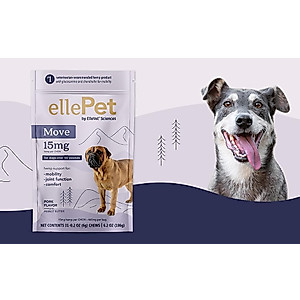 ELLEPET Move Hemp Mobility Chews - 15mg for Dogs Over 50lbs - with Hemp Oil Blend, Glucosamine, Chondroitin - Helps with Mobility, Joint Function, and Discomfort