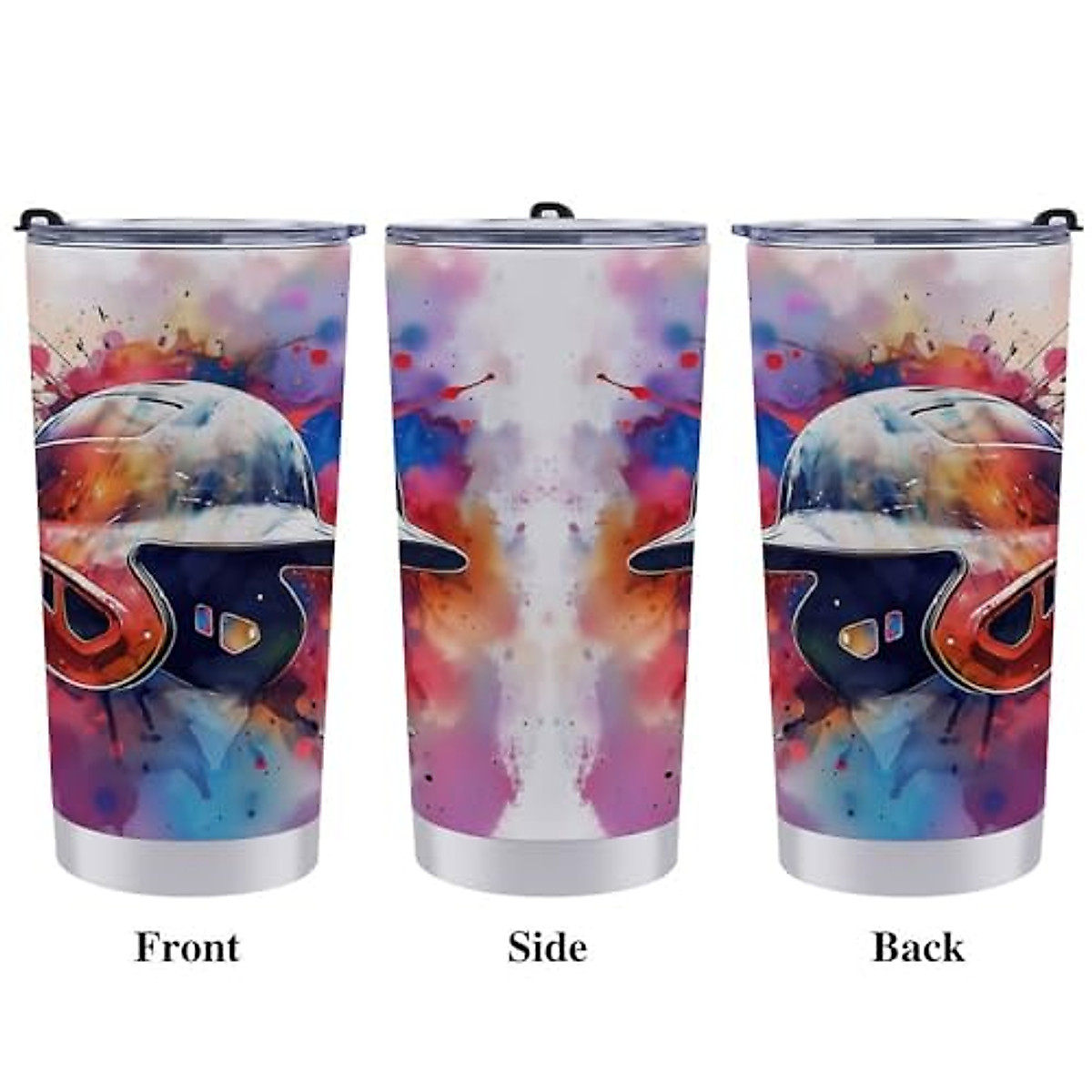 WNICELIN Vintage Graffiti Baseball Cap Tumbler Insulated Travel Mug Stainless Steel Travel Tumbler Car Cup with Straw And Brush with Lid 20oz