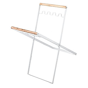 Trash Bag Holder, Portable Collapsible Sturdy Trash Bag Holder, Outdoor Leaf Bag Stand, Widely Used in Bedroom, Kitchen, Barbecue, Picnic(White)