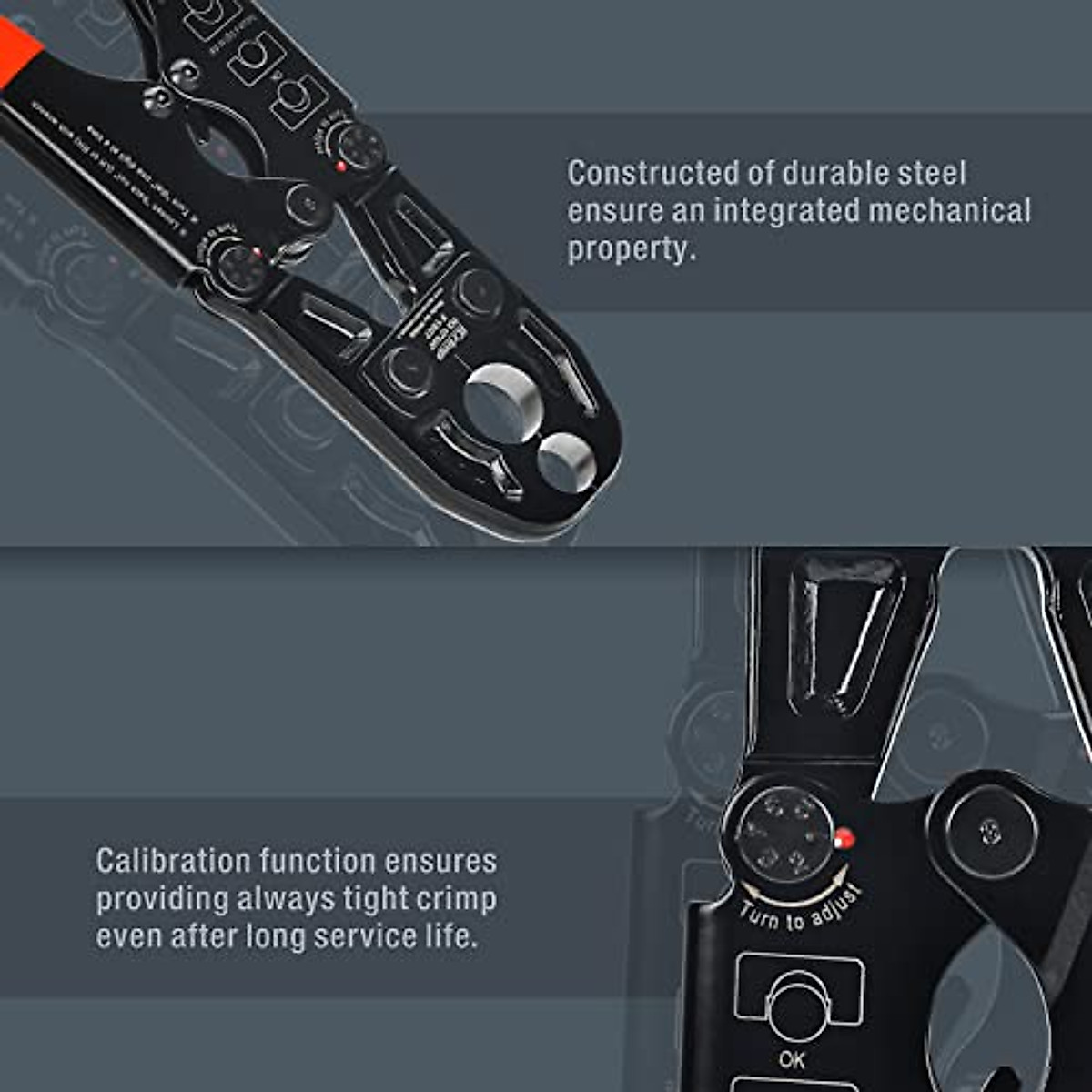 iCrimp 1/2 and 3/4-inch Combo Pex Pipe Crimping Tool for Copper Ring with Gauge meets ASTM 1807 Standard-manufactured by IWISS