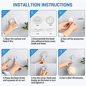 Suction Cup Adhesive Hooks - Quntis 2 Pack Large Suction Adhesive Hooks Heavy Duty Clear Shower Hooks Kitchen Bathroom Window Wall Hooks for Hanging Towel Bathrobe Loofah Sponge Christmas Wreath Key