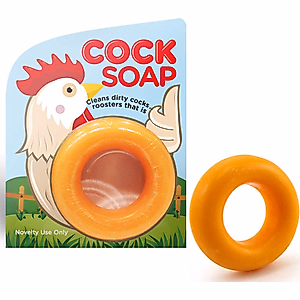 GearsOut Cock Soap - Barnyard Rooster Design - Novelty Rooster Soap - Lightly Scented - One Size Fits Most Men - Weener Kleener - Adult Gift Prank - Willy Washer Circle Soap