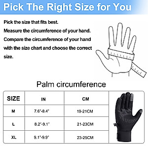 Winter Thermal Gloves for Men Women, Windproof Touch Screen Gloves, Lightweight Warm Gloves, Anti-Slip Gloves for Work for Cycling Driving Running Hiking Sports Gloves(L)