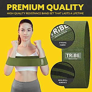 Fabric Resistance Bands for Legs - Workout Bands Resistance Bands for Men and Women - Booty Bands for Working Out - Exercise Bands Resistance Bands Set - Elastic Bands for Exercise (Military Green)