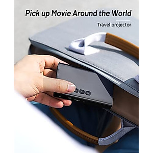 Mini Projector with WiFi and Bluetooth, 1080P ELEPHAS Portable Projector Built in Rechargeable Battery/Speaker, 5G Wireless DLP Little Pico Pocket Outdoor Video Home Movie Projector Compatible iPhone