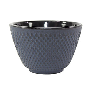 1 Black Leaf Teacup Saucer + 1 Black Polka Dot Hobnail Japanese Cast Iron Tea Cup Teacup(G15369,G15381) ~ We Pay Your Sales Tax