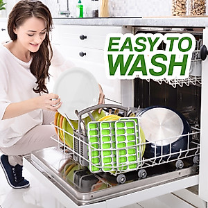 CKE Ice Cube Tray with Lid, 4 Pack Easy-Release 56 pcs Stackable Ice Molds, Plastic Silicone Ice Cube Trays for Freezer with Spill Resistant Removable Lid for Cocktail, Baby Food, Coffee