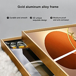 homary Abstract Wall Art Modern Canvas Wall Art Set of 3 Geometric Print Painting with Frame Wall Decor for Living Room