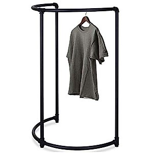 Only Hangers Black Pipeline Half Round Clothing Rack - Heavy Duty Industrial Pipe Rack, Plumbing Pipe Clothes Rack, Matte Black Finish