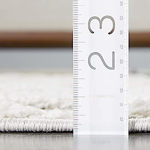 Well Woven Cenar Beige Flat-Weave Hi-Low Pile Diamond Medallion Stripes Moroccan Tribal Area Rug (7'10" x 9'10")