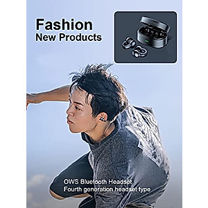 YUEYINOK Wireless Ear Clip Bone Conduction Headphones Bluetooth5.3, Clip On Earbuds Bluetooth, Open Ear Wireless Headphones, Waterproof Mini Headphones for Sports Running Cycling Workout