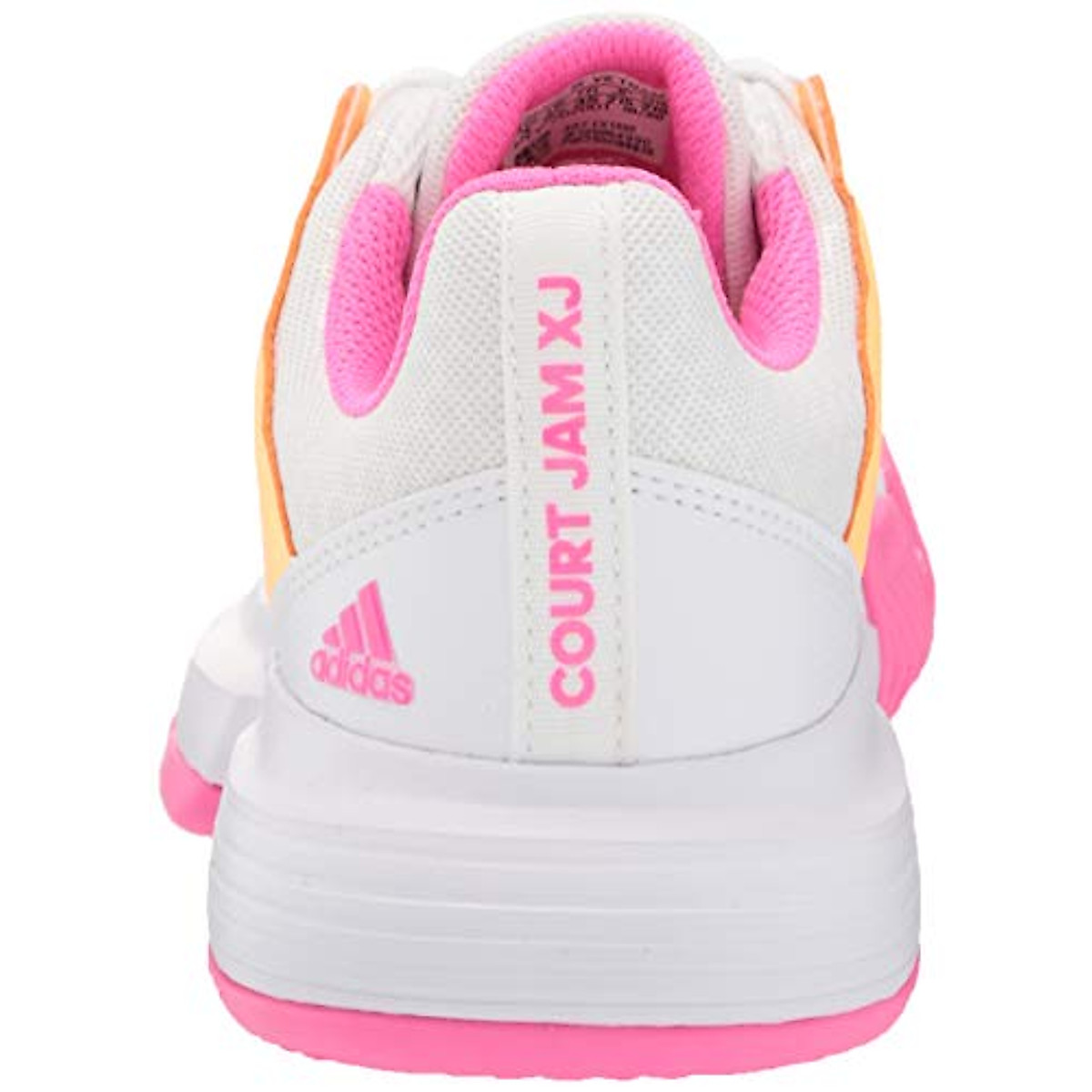 adidas Courtjam X Tennis Shoe, White/Screaming Pink/Acid Orange, 3.5 US Unisex Little Kid