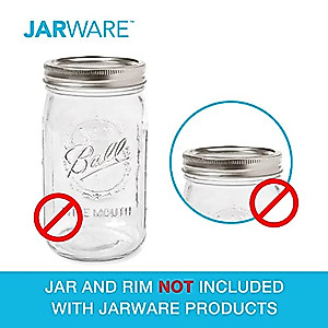 Jarware Spice Lids for Regular Mouth Mason Jars, Set of 2, Orange and Blue