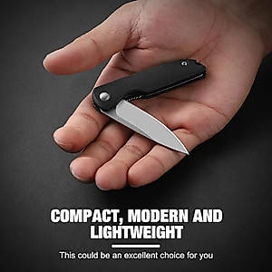 DRACHENADER Pocket Knife Mini, Small Men's Pocket Knife EDC Utility Knife Box Cutter, Compact and Lightweight with ABS Handle, 3Cr13Mov Steel Blade, Black