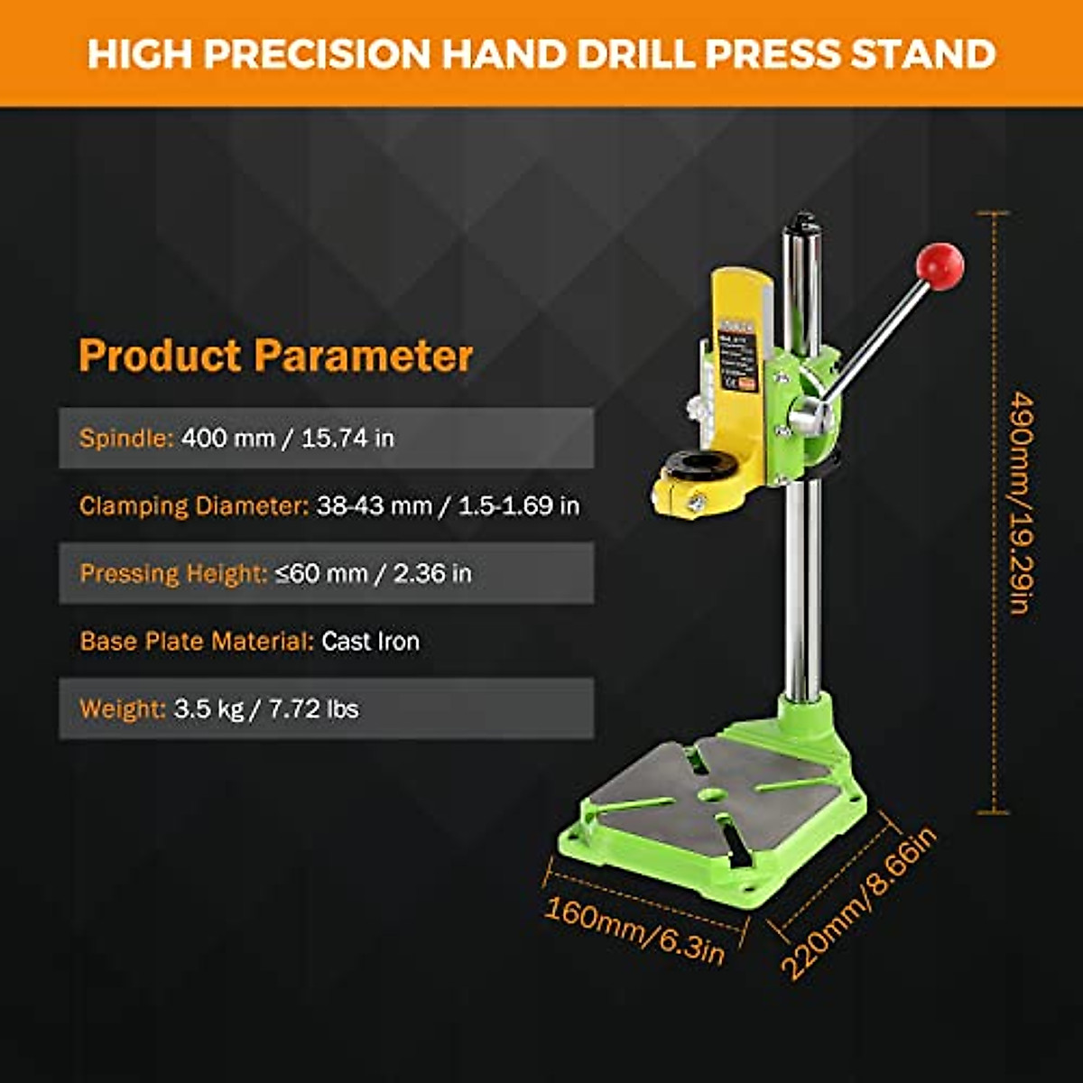 BEAMNOVA Drill Press Stand for Hand Drill Benchtop Industrial Kit Tool Holder 90 Degree Clamp Workbench Repair Tool