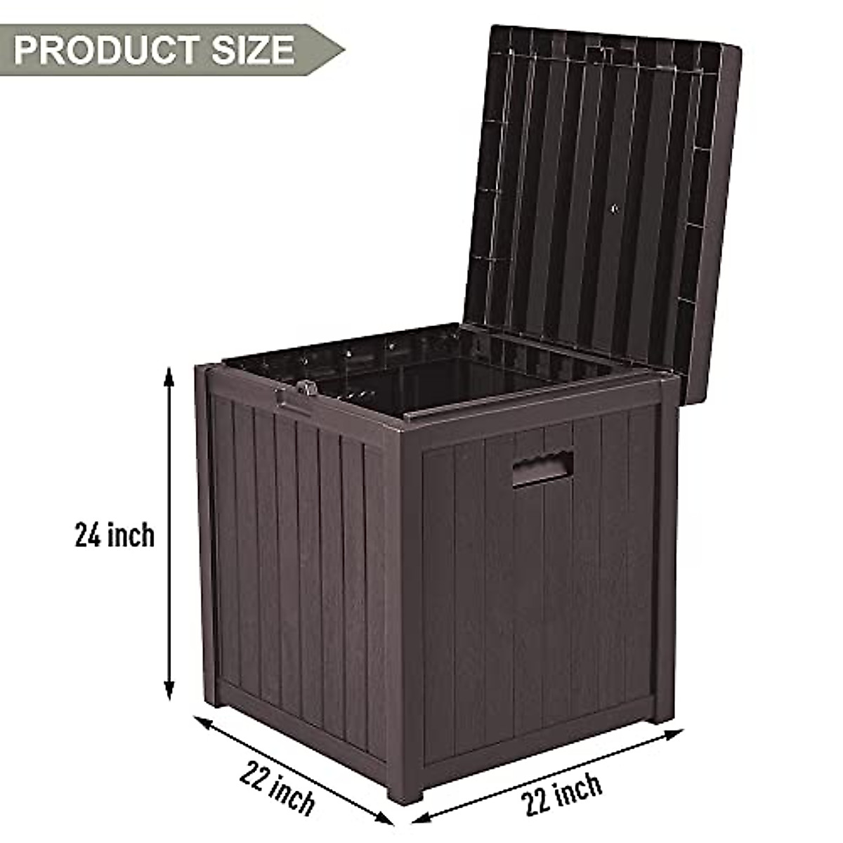SUNVIVI OUTDOOR Patio Storage Box, 51 Gallon Small Deck Boxes Outdoor Waterproof Patio Cushion Storage Outside Container for Pool Towel, Garden Tools, Toys, Brown