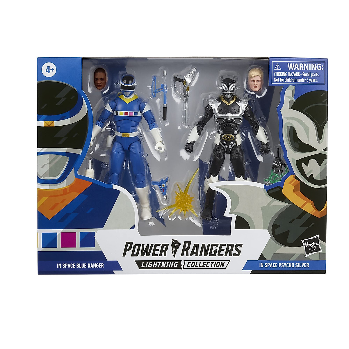 Power Rangers Lightning Collection in Space Blue Ranger Vs. Silver Psycho Ranger 2-Pack 6-Inch Premium Collectible Action Figure Toys