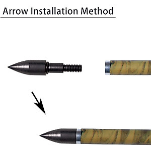 ARCHERY SHARLY 31Inch Carbon Arrow Practice Hunting Arrows for Recurve & Compound Bow with 5" Yellow Camo Turkey Feathers, Arrows with Removable Tips & replaceable nocks (Pack of 12)