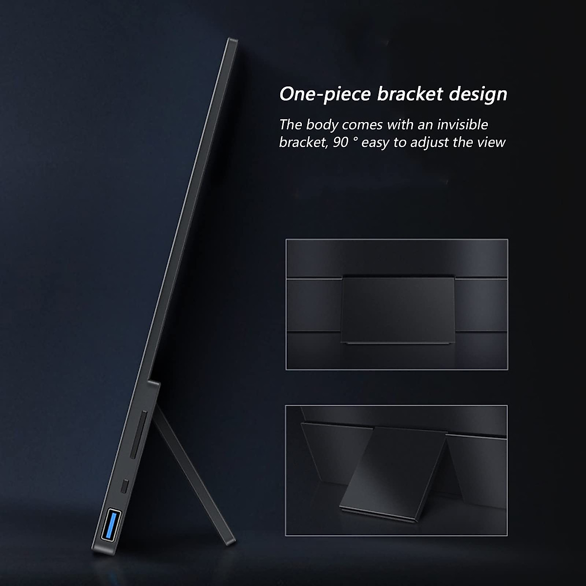 Serchou Portable Monitor 13.3 inches / 15.6 inches, External Expansion Screen HD Display, Integrated Stand (Size : 15.6 inches)