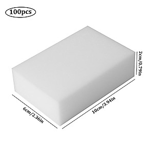 Magic Eraser Sponge 100PCS Magic Sponges for Cleaning Eraser Pad 4x2.4x0.8 Inch All-Purpose Power Scrub Non-scratch Cleaning Sponge for Kitchen Bathroom Wall