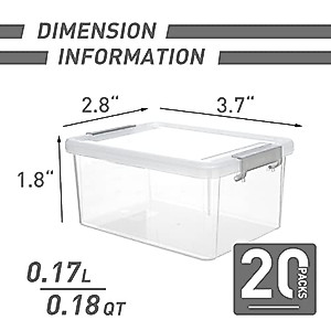 Citylife 20 Packs 0.18 QT Plastic Bead Organizers for Craft & 4 Packs 5.3 QT Storage Bins with Lids with Grey Handle Stackable Storage Containers for Organizing