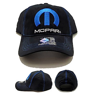 Checkered Flag Men's Mopar Cap an Adjustable Black Fabric Hat