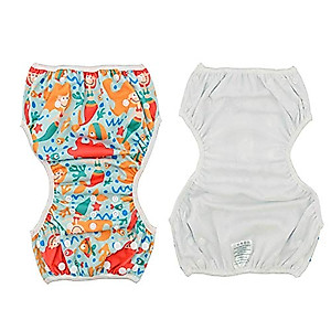ALVABABY Baby Swim Diapers 2pcs One Size Reusable Washable & Adjustable for Swimming Lesson & Baby Shower Gifts SWD37-39