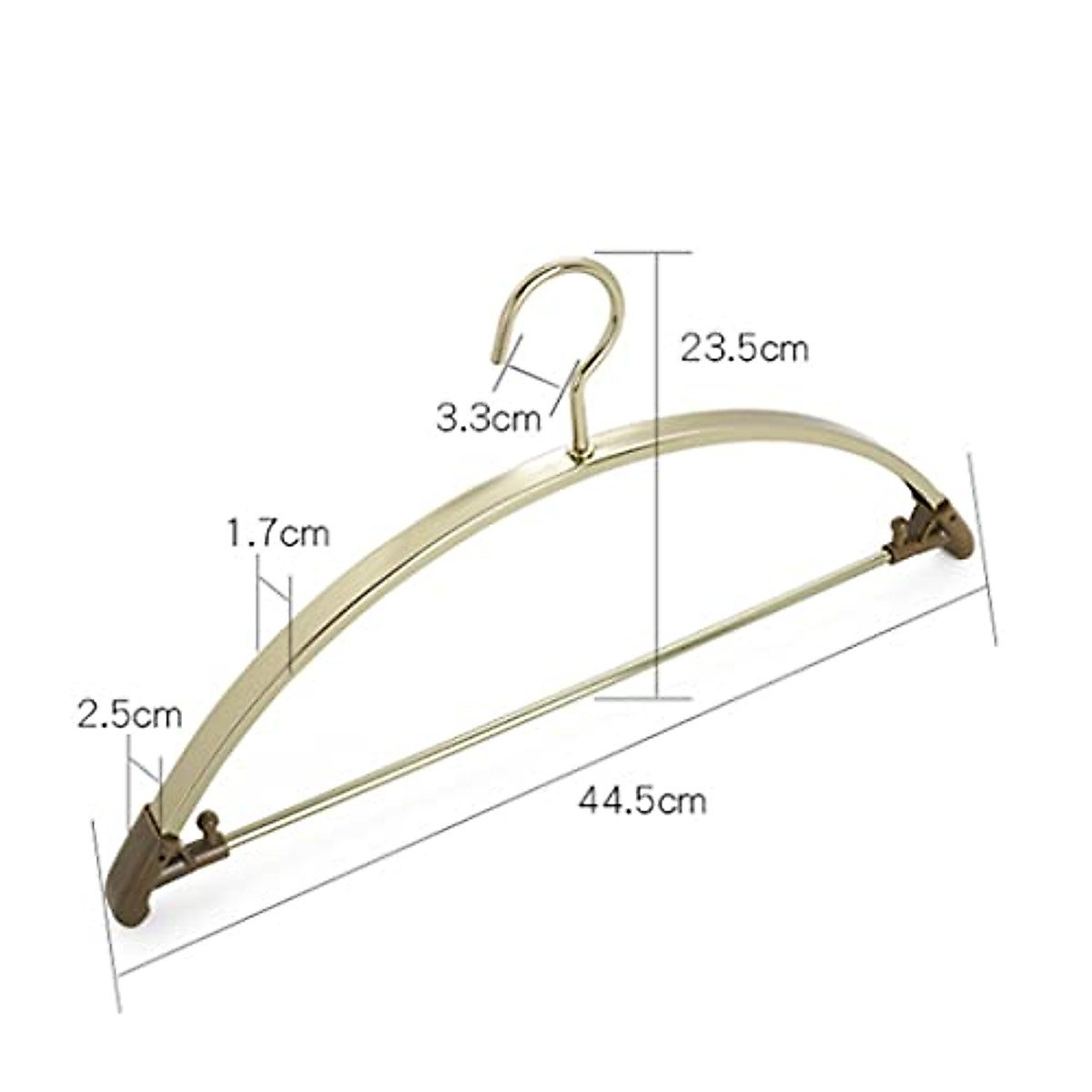 N/A Hanging Clothes Seamless Hanger Clothing Store Aluminum Alloy Clothes Hanger Hanger ( Color : Gray , Size : 44.5*23.5cm )