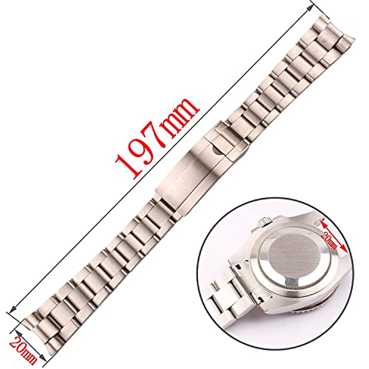 FACLE 20mm Stainless Steel Watch Strap Suitable for Rolex GMT Watch wrist strap accessories watchbands